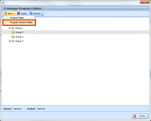 Creating a Program Version Folder